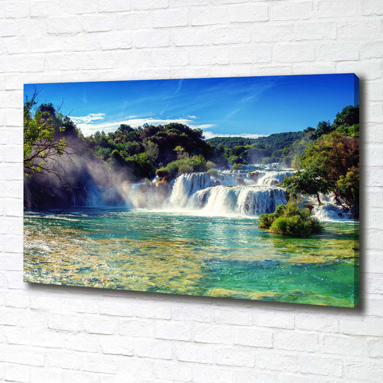 Union Rustic Krka Waterfalls - Wrapped Canvas Print | Wayfair.co.uk